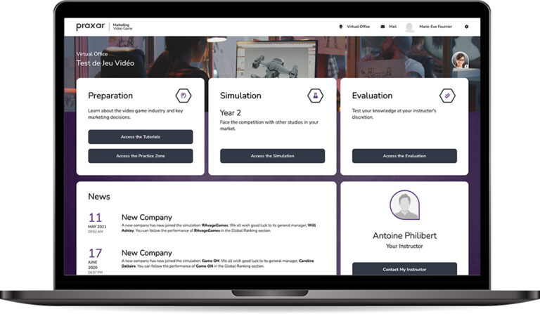 Interactive simulation for marketing students | Praxar