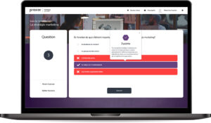 Simulation interactive pour étudiants en marketing | Praxar